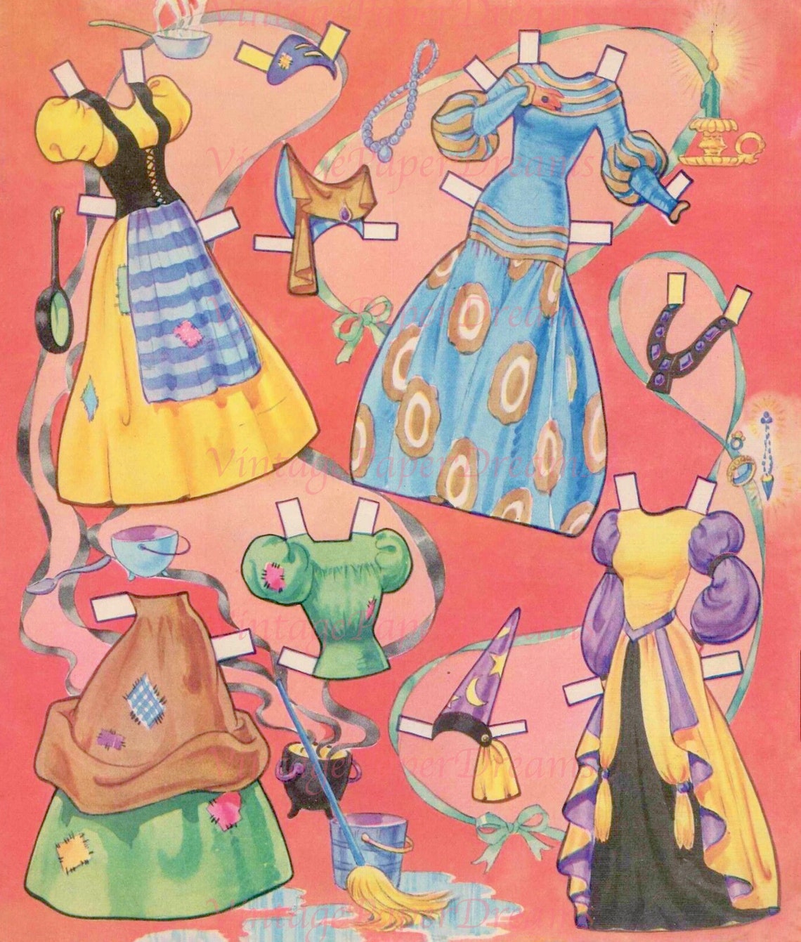 Vintage Paper Doll Printable PDF Cinderella Paper Doll Book - Etsy