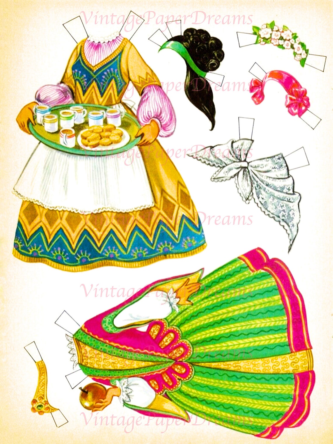 Vintage Paper Doll Printable PDF • snow White Paper Doll • 70s 1970s ...