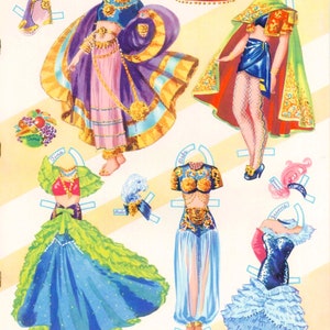 Vintage Paper Doll Printable PDF • dancing Glamour Girls Paper Dolls ...