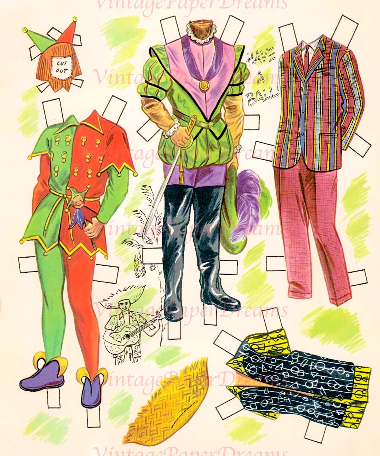 Vintage Paper Doll Printable PDF • ricky Nelson Paper Doll • 50s 1950s ...