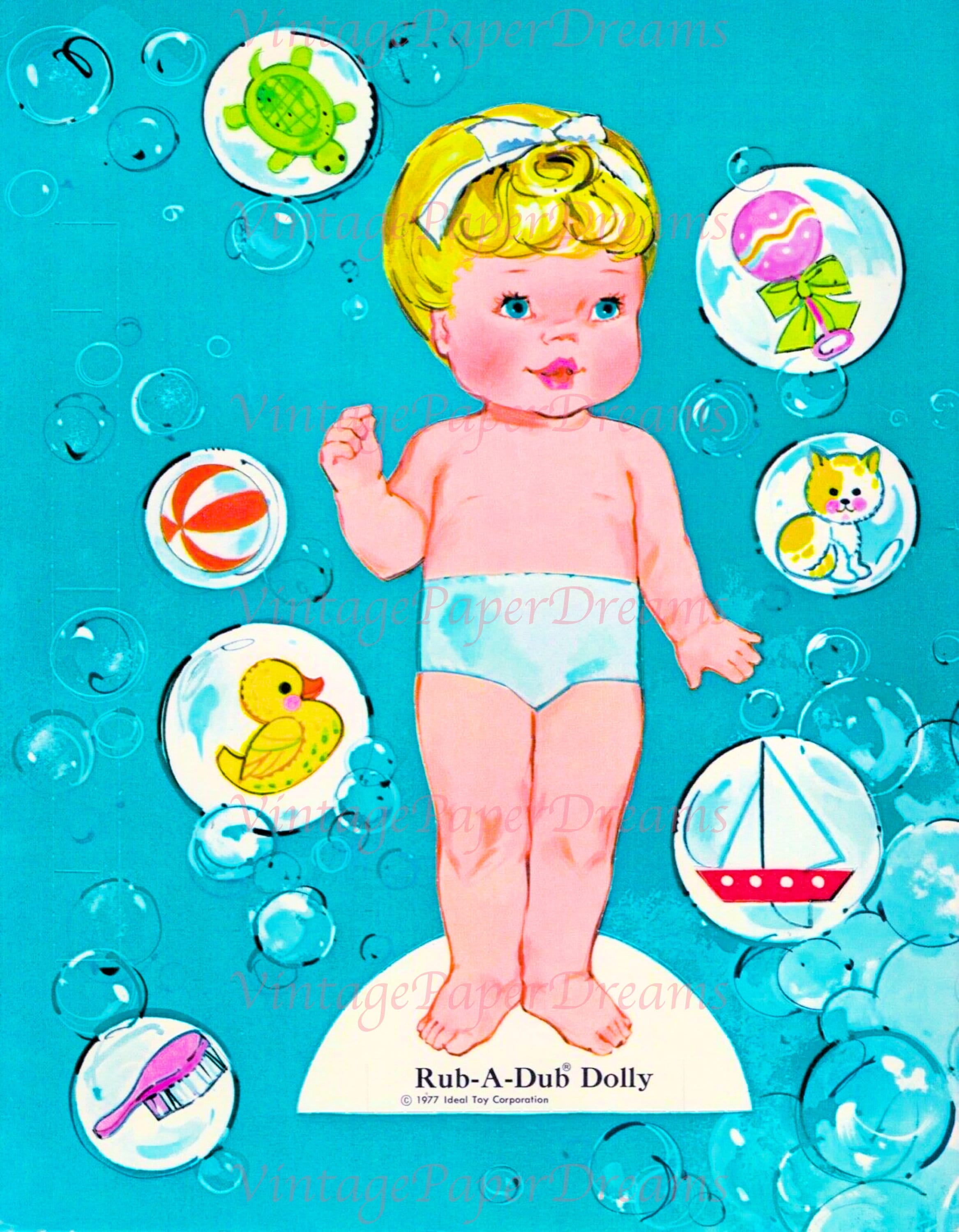 Vintage Paper Doll Printable PDF baby Paper Doll 70s 1970s Paper Doll ...