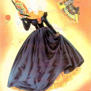 Vintage Paper Doll Printable PDF • flamenco Paper Dolls JPEG • 60s ...