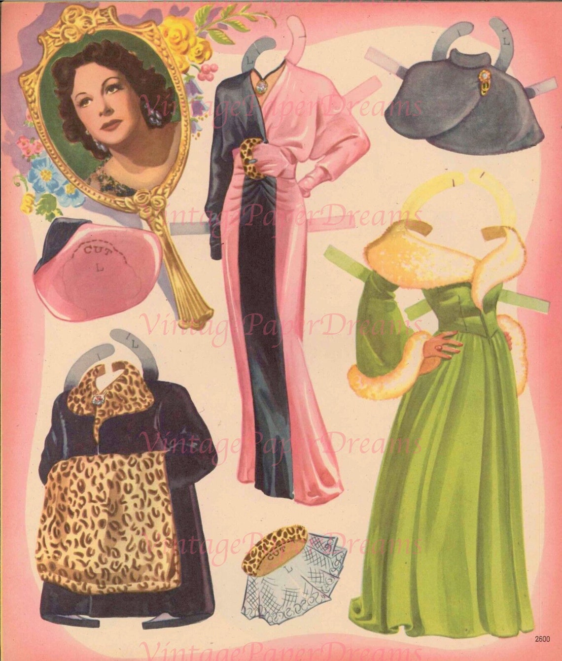 Vintage Paper Doll Printable PDF • hedy Lamarr Paper Doll • 40s 1940s ...