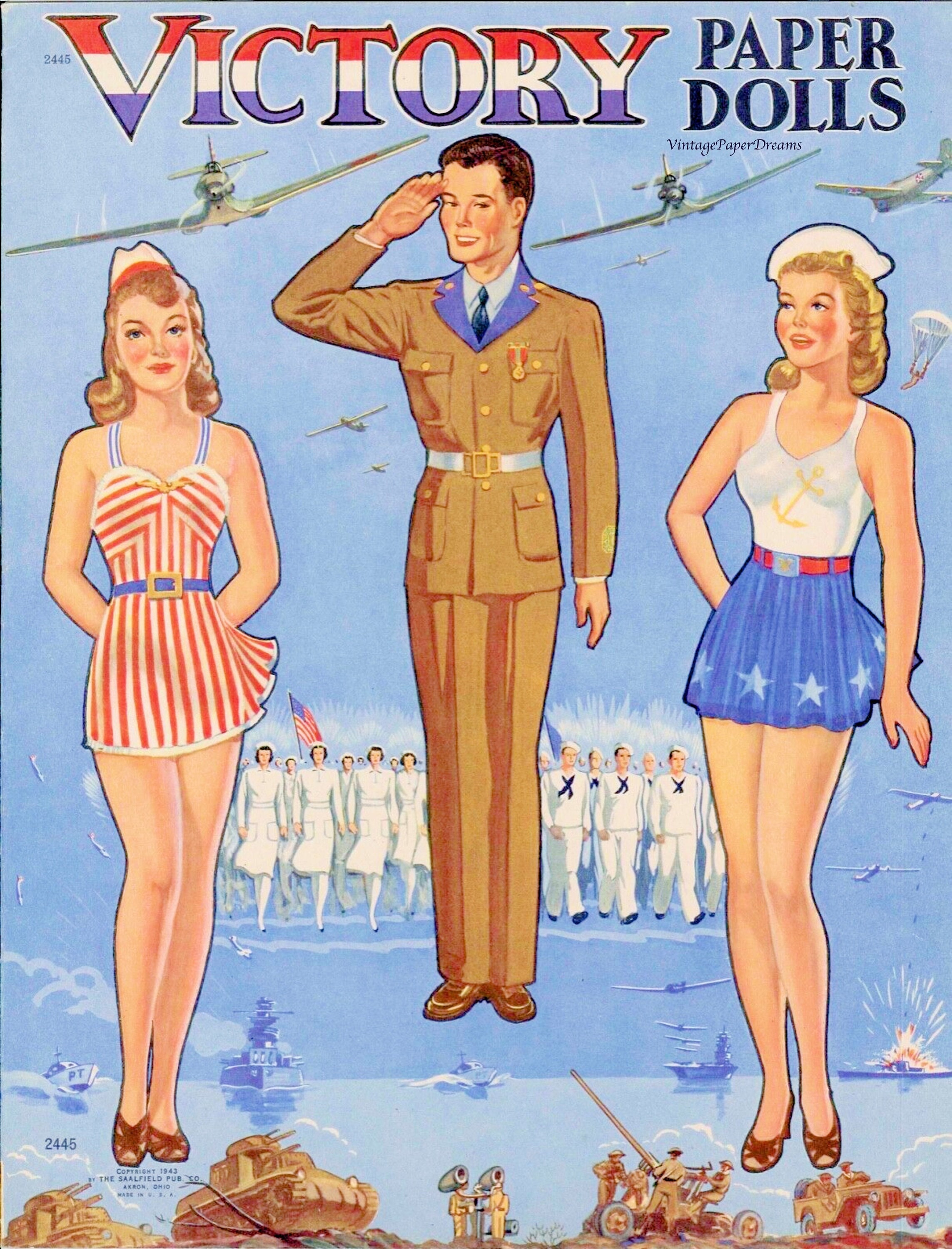 Vintage Paper Doll Printable PDF soldiers Sailors Paper Dolls 40s 1940s ...