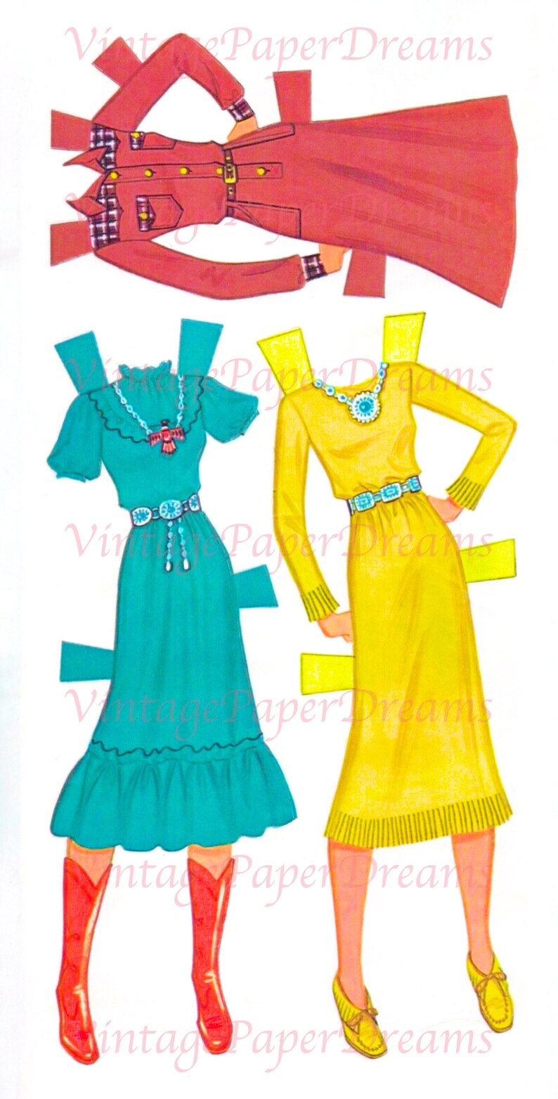 Vintage Paper Doll Printable PDF Western Baribe Fashion Doll - Etsy