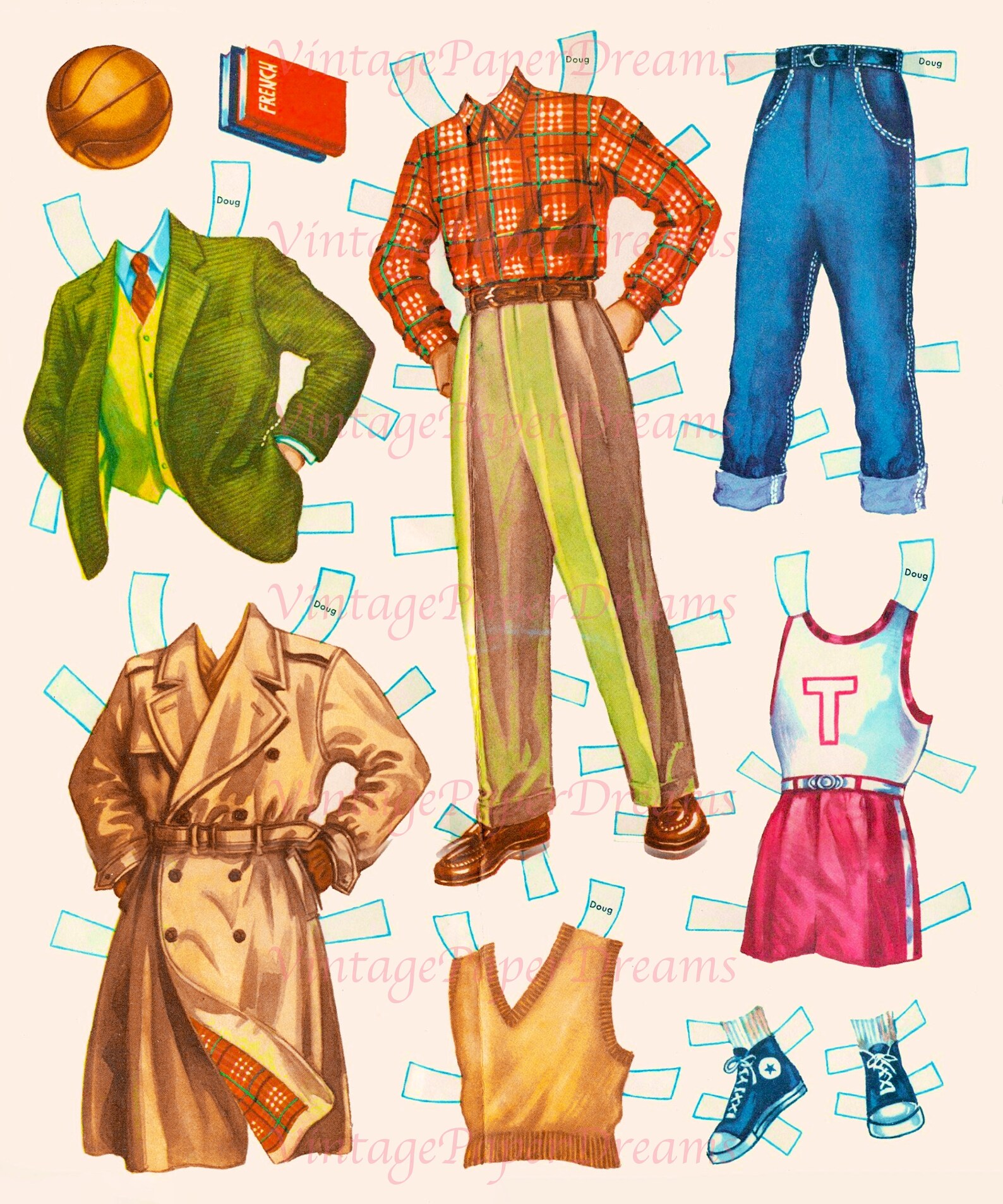 Vintage Paper Doll Printable PDF • trudy Phillips Paper Dolls • 50s ...