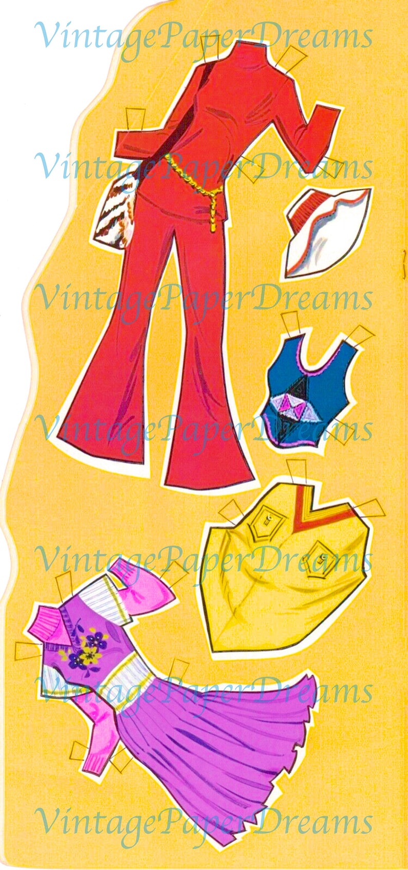 Vintage Paper Doll Printable PDF mod Barbie Paper Doll 70s - Etsy