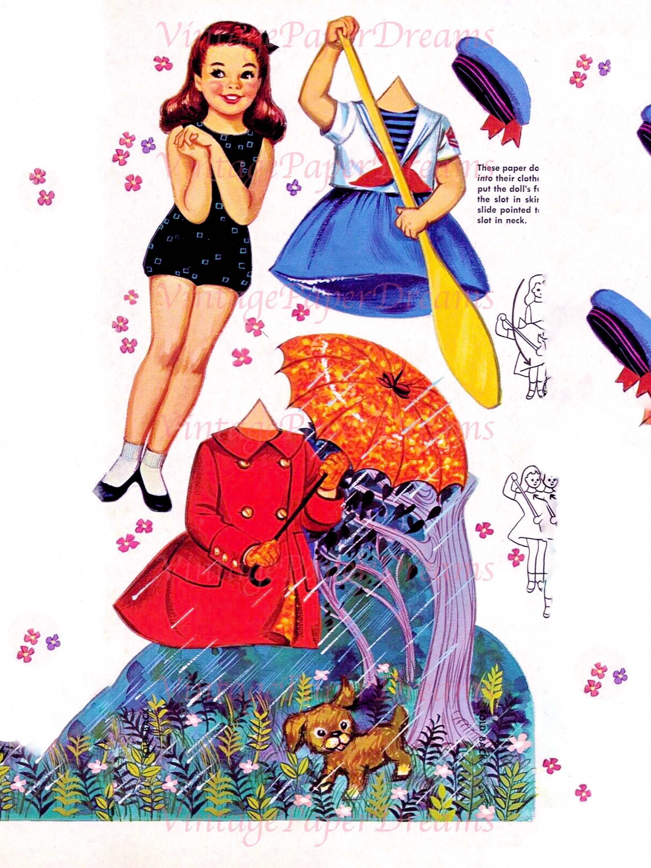 Vintage Paper Doll Printable PDF Little Girl Paper Dollies 60s 1960s ...