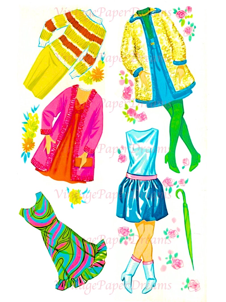 Barbie Paper Doll Printable PDF mod Barbie Paper Doll - Etsy