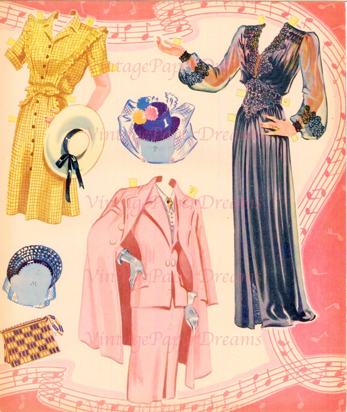 Vintage Paper Doll Printable PDF cover Girl Paper Doll 40s 1940s Paper ...