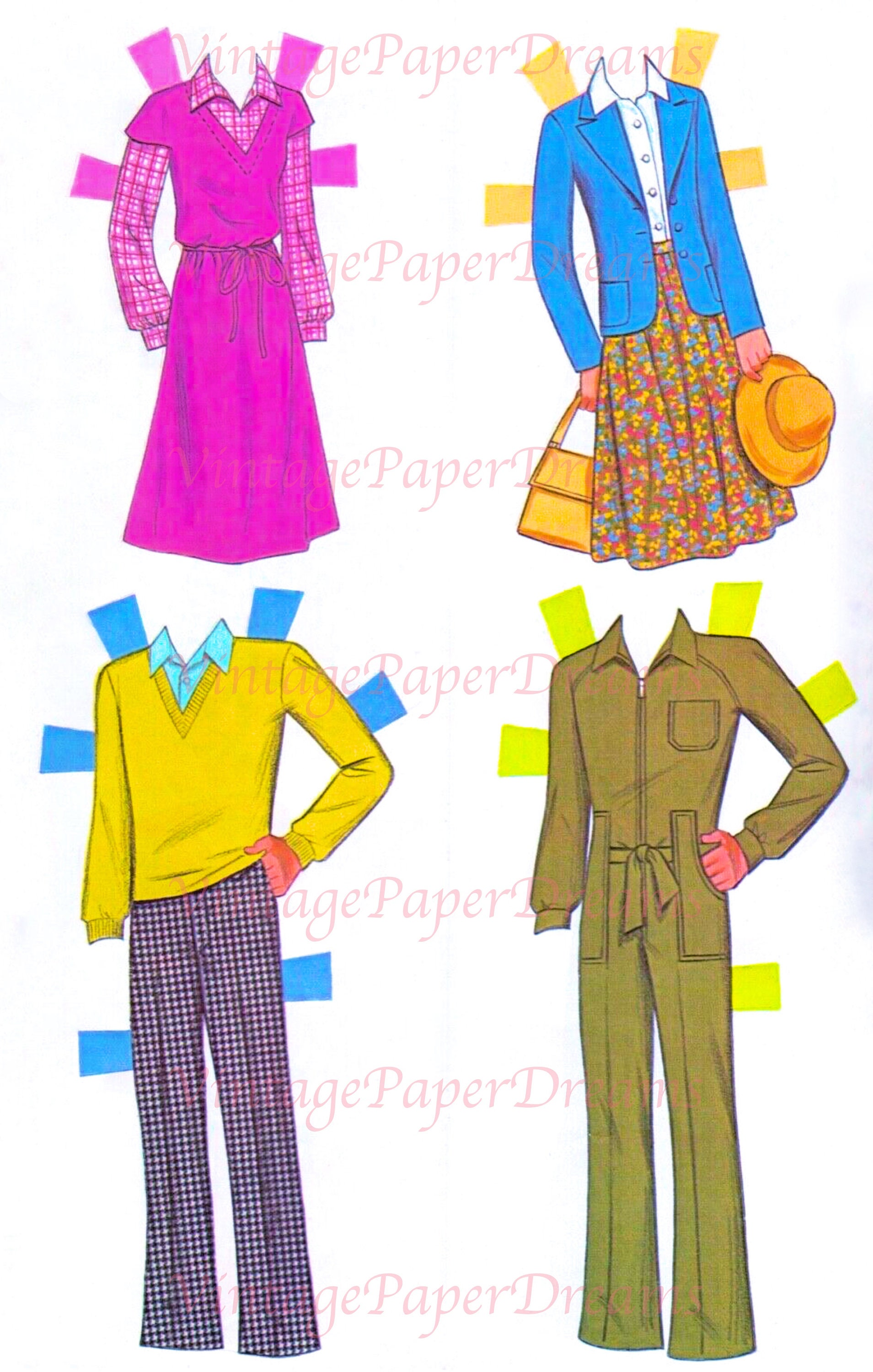 Vintage Paper Doll Printable PDF • Bride & Groom Paper Doll • 70s 1970s ...