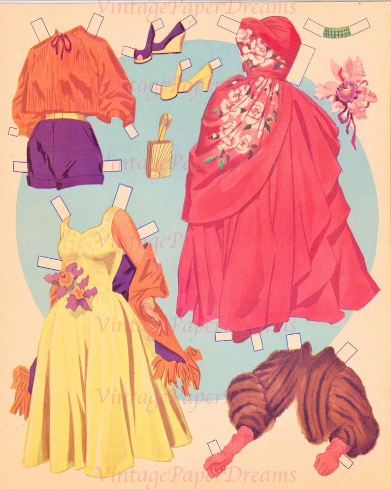 Vintage Paper Doll Printable PDF airline Pilot Paper Dolls 50s 1950s ...