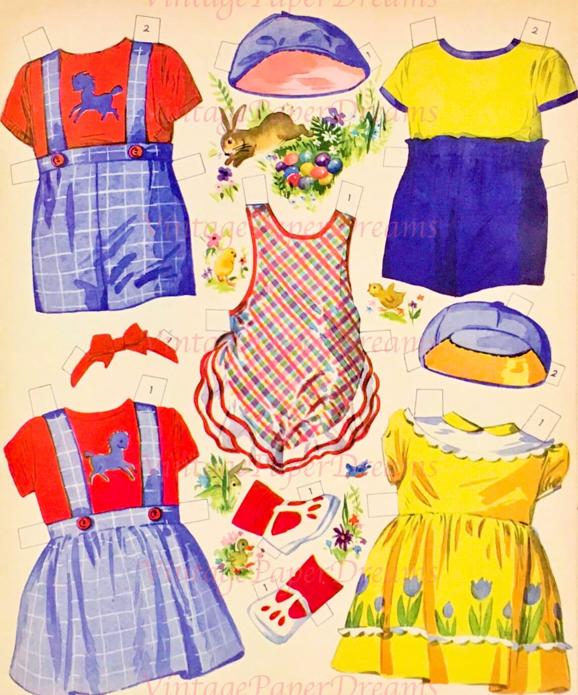 Vintage Paper Doll Printable PDF baby Sister Brother Paper - Etsy