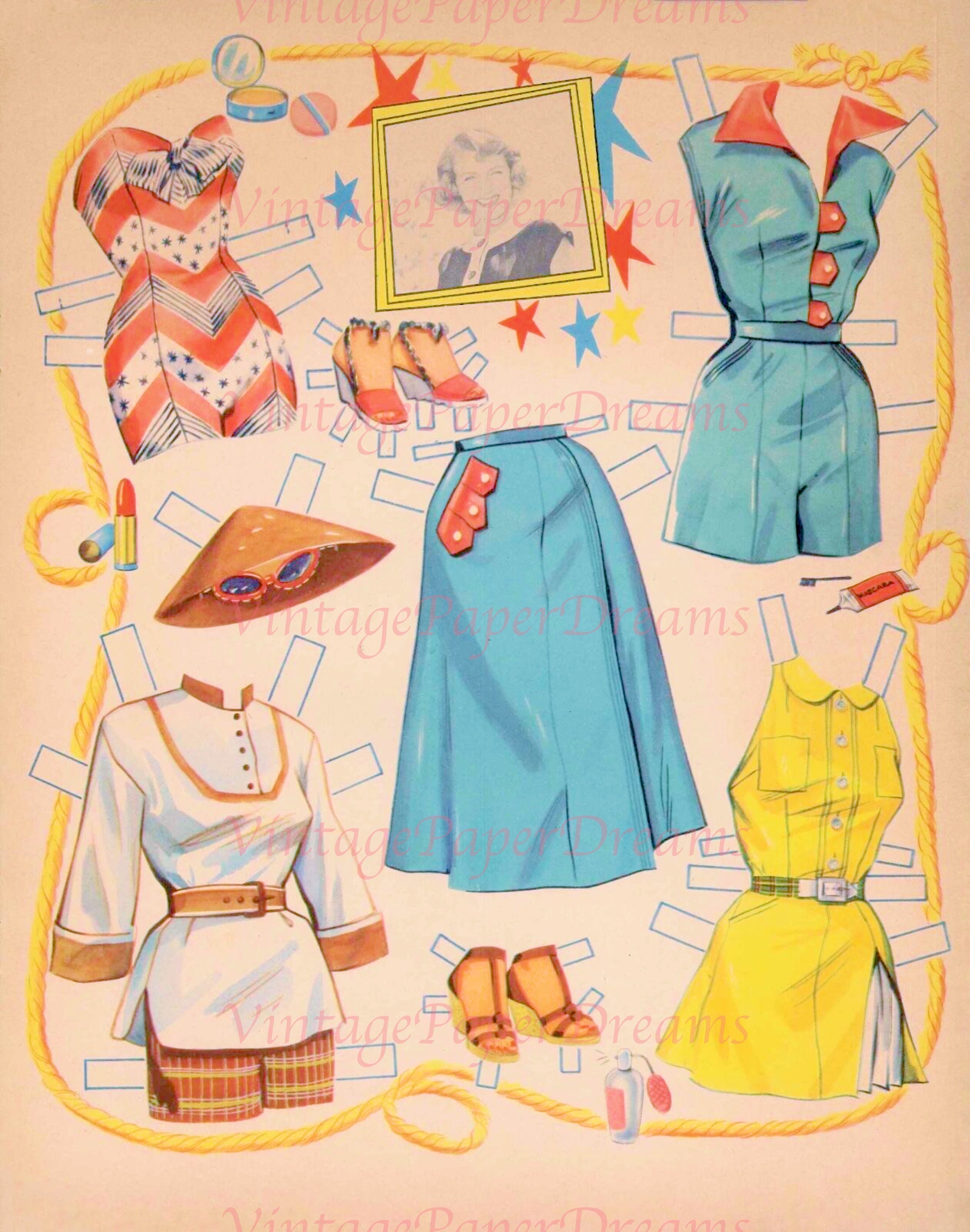 Vintage Paper Doll Printable PDF • rosemary Clooney Paper Doll • 40s ...