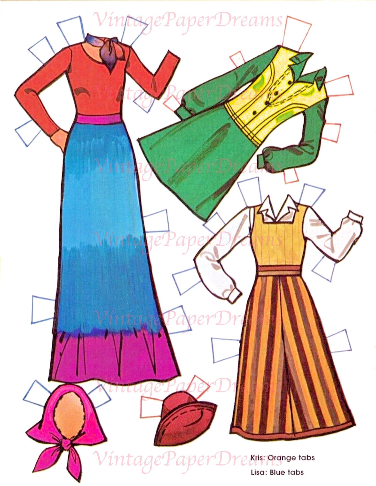 Vintage Paper Doll Printable PDF Fashion Paper Doll 70s 1970s Paper ...