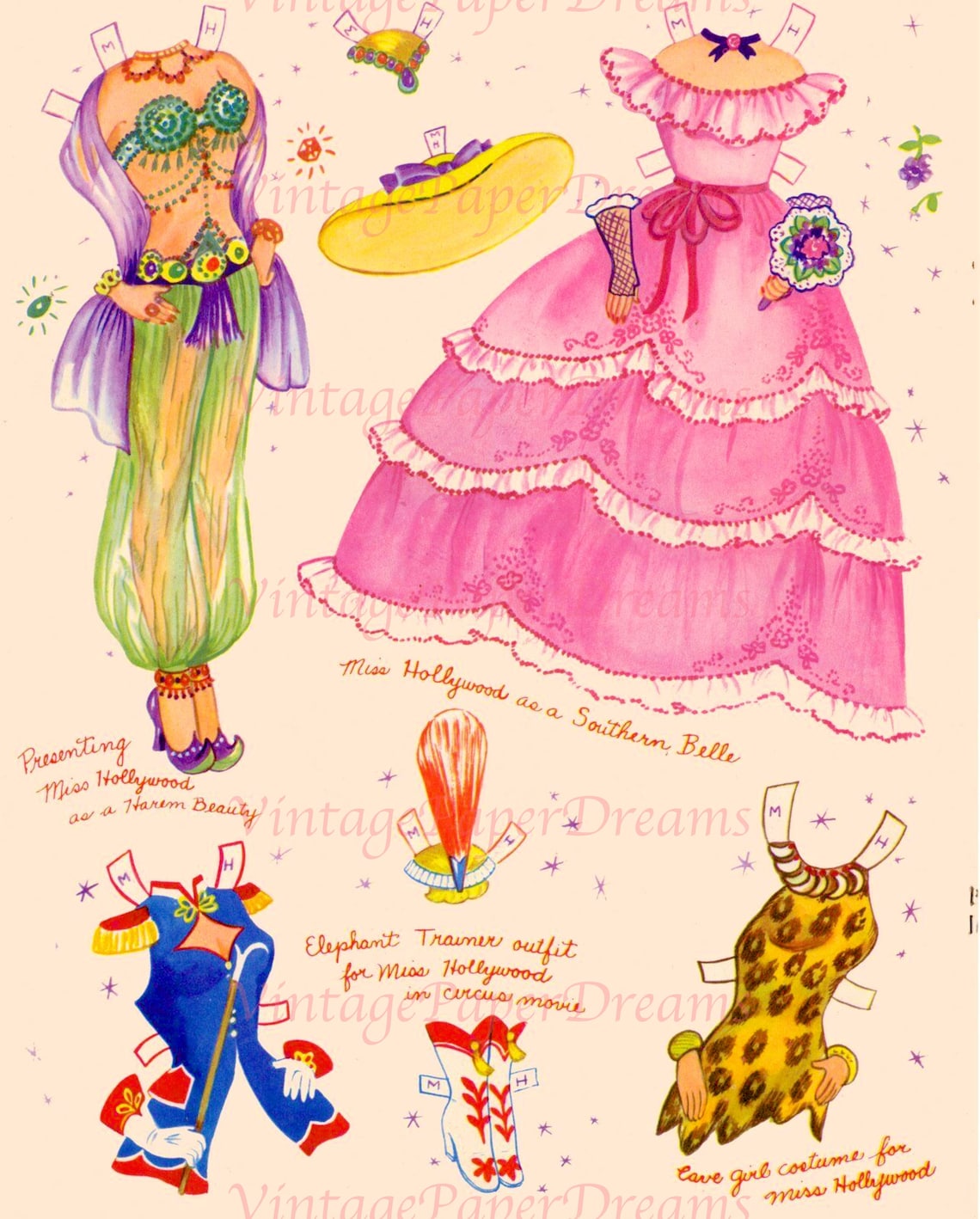 Vintage Paper Doll Printable PDF • movie Starlet Paper Dolls • 40s ...