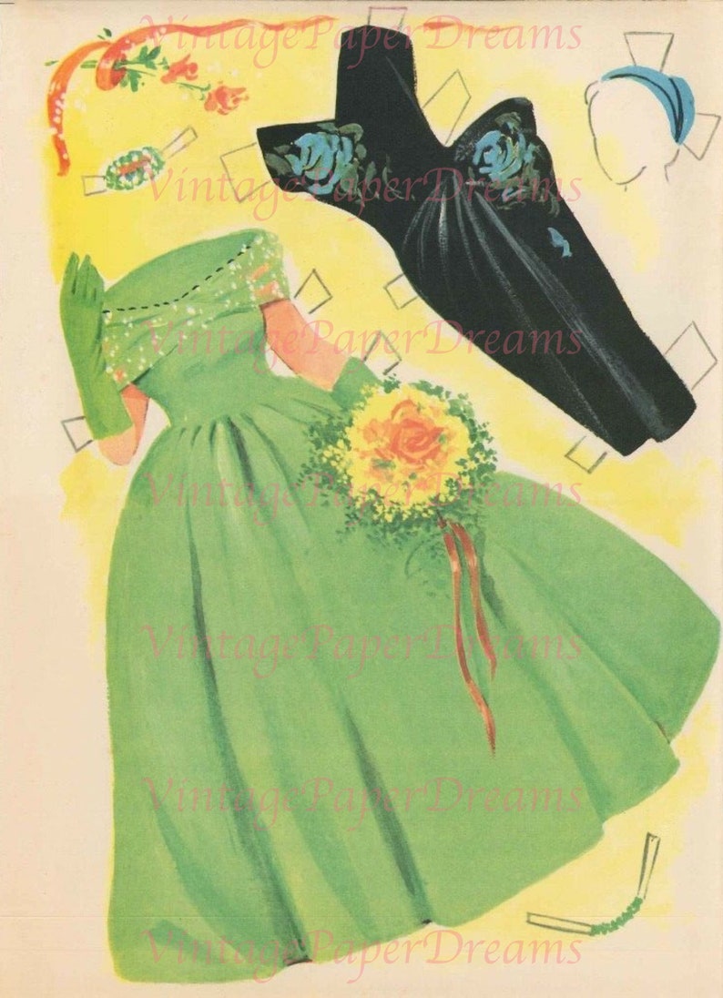 Vintage Paper Doll Printable PDF JPEG wedding Dolls 50s - Etsy