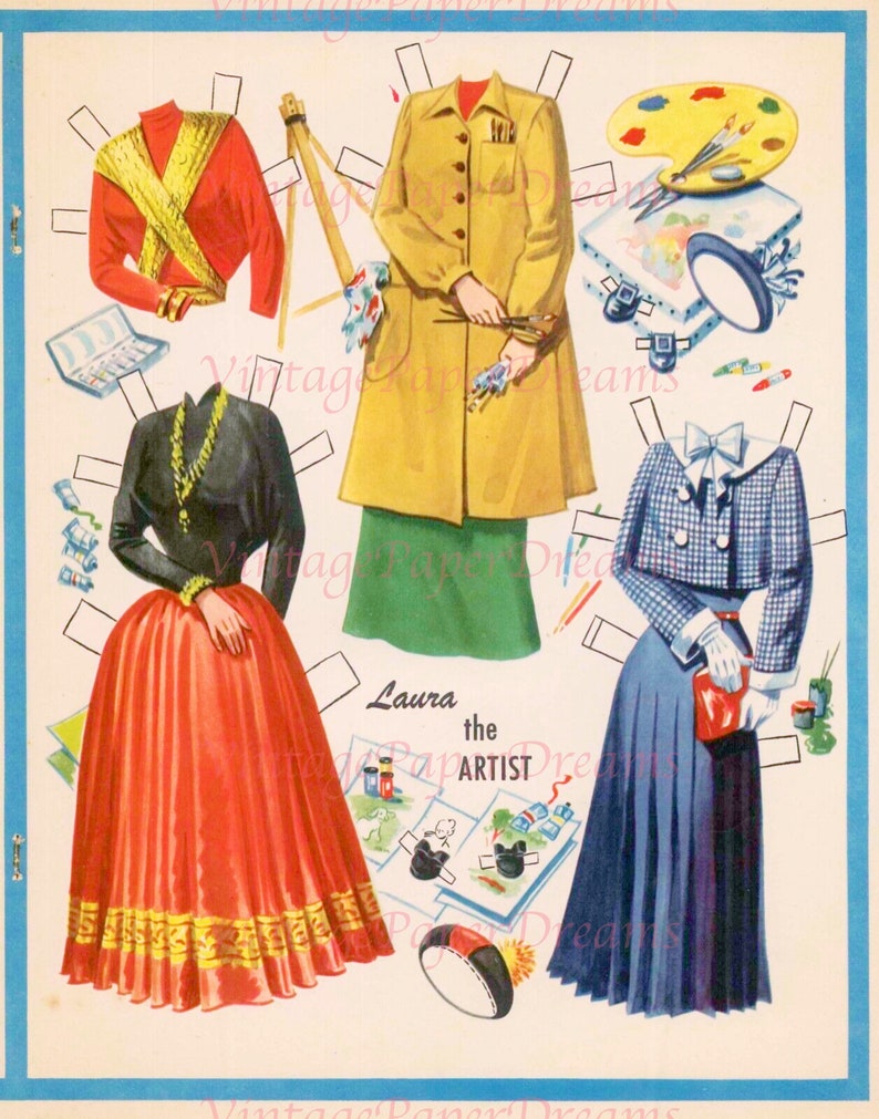 Vintage Paper Doll Printable PDF WWII Nurse Paper Doll JPEG 40s 1940s ...