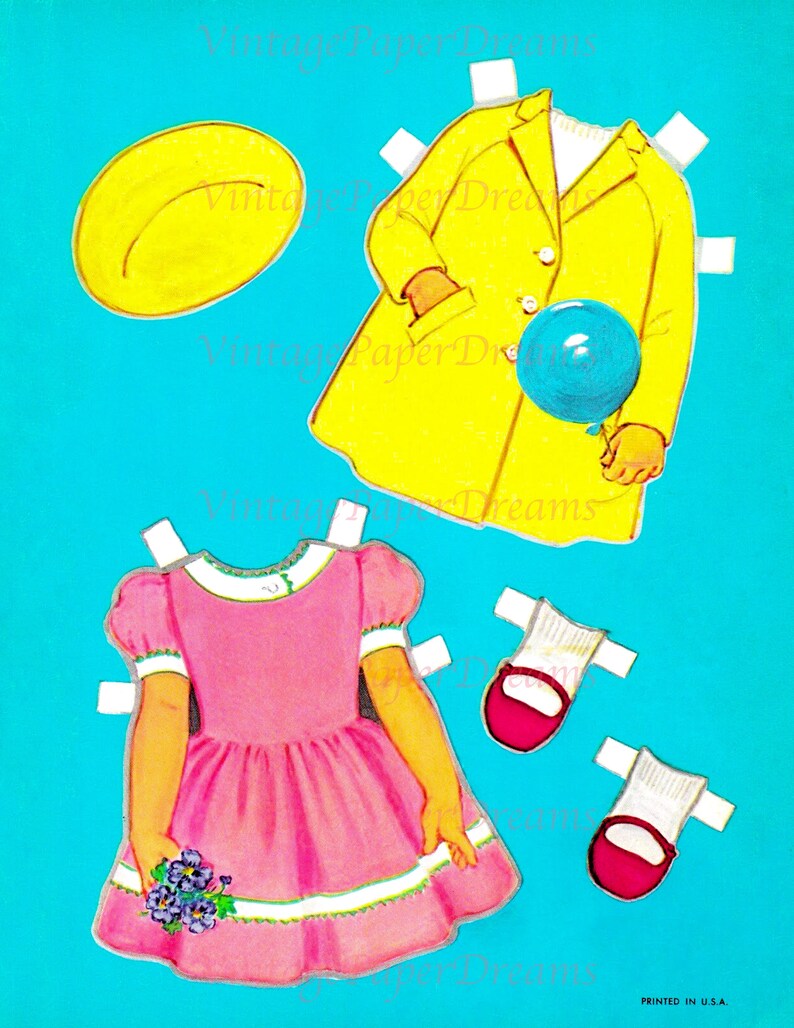 Vintage Paper Doll Printable PDF mimi Paper Doll 60s 1960s Paper Doll ...