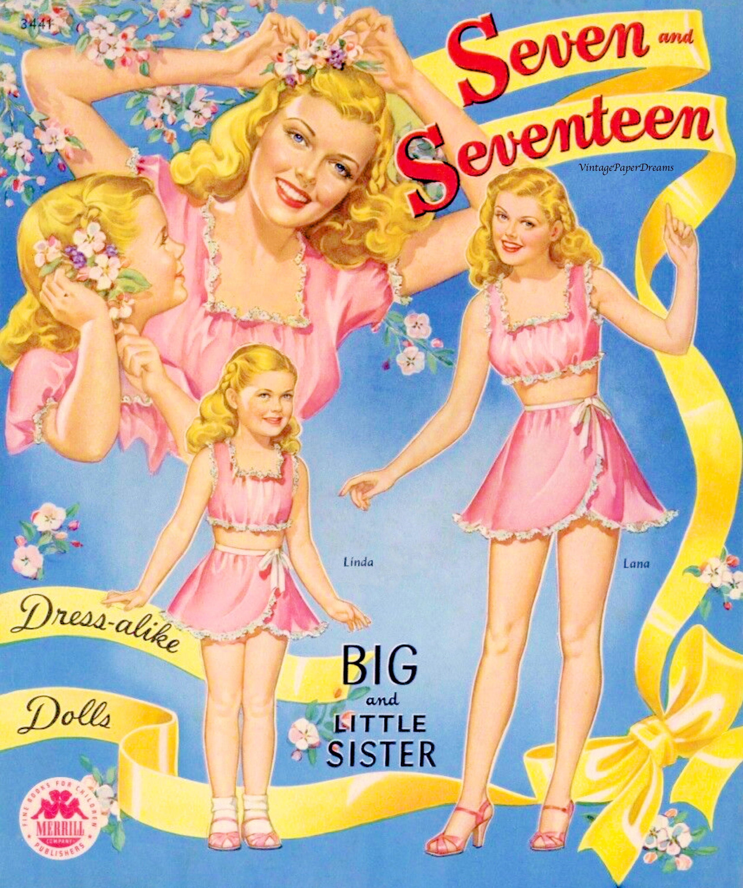 Vintage Paper Doll Printable PDF • Big Sister Little Sister Paper Dolls ...