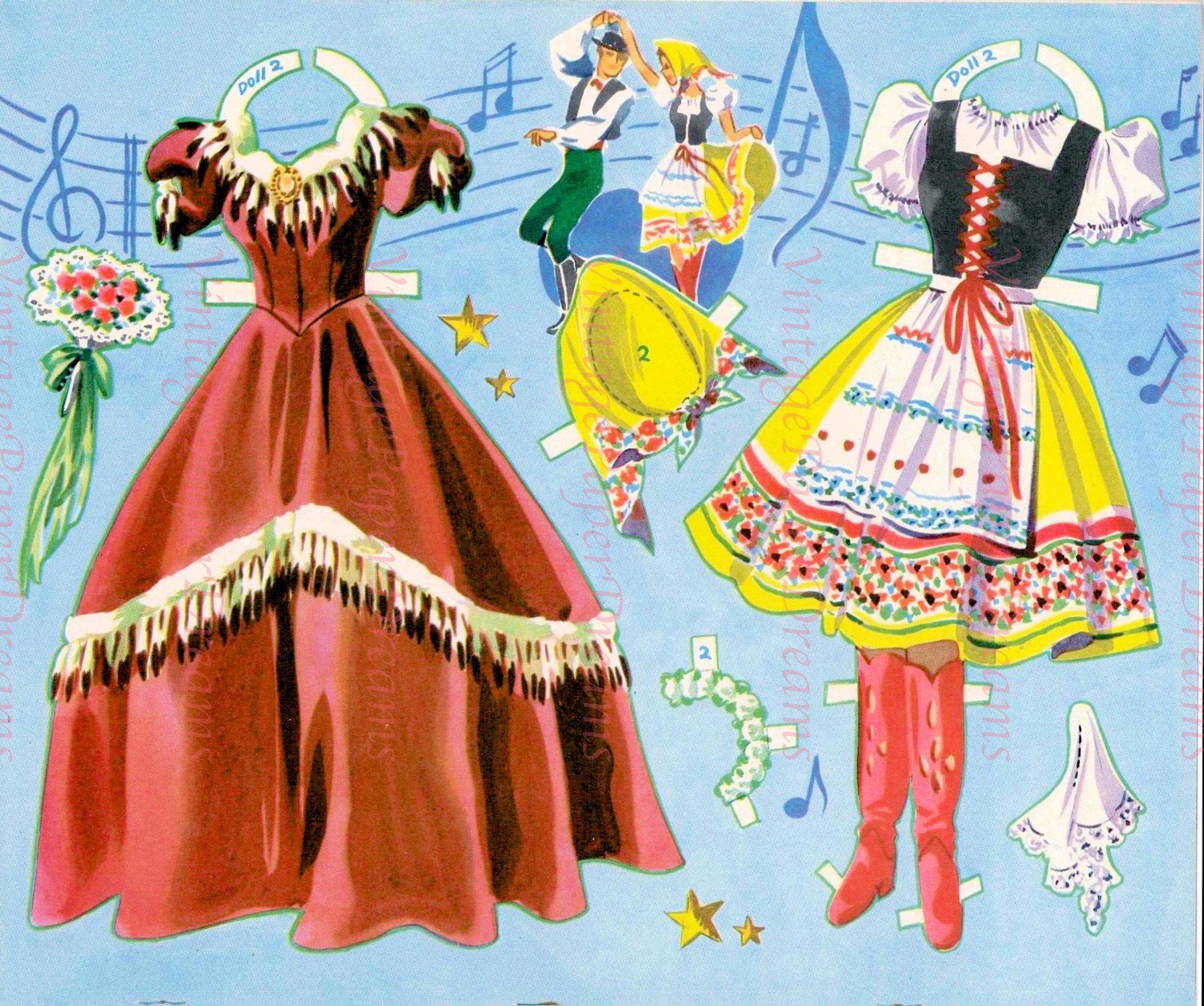 Vintage Paper Doll Printable PDF deanna Durbin Paper Doll 40s 1940s Paper Doll Download ...