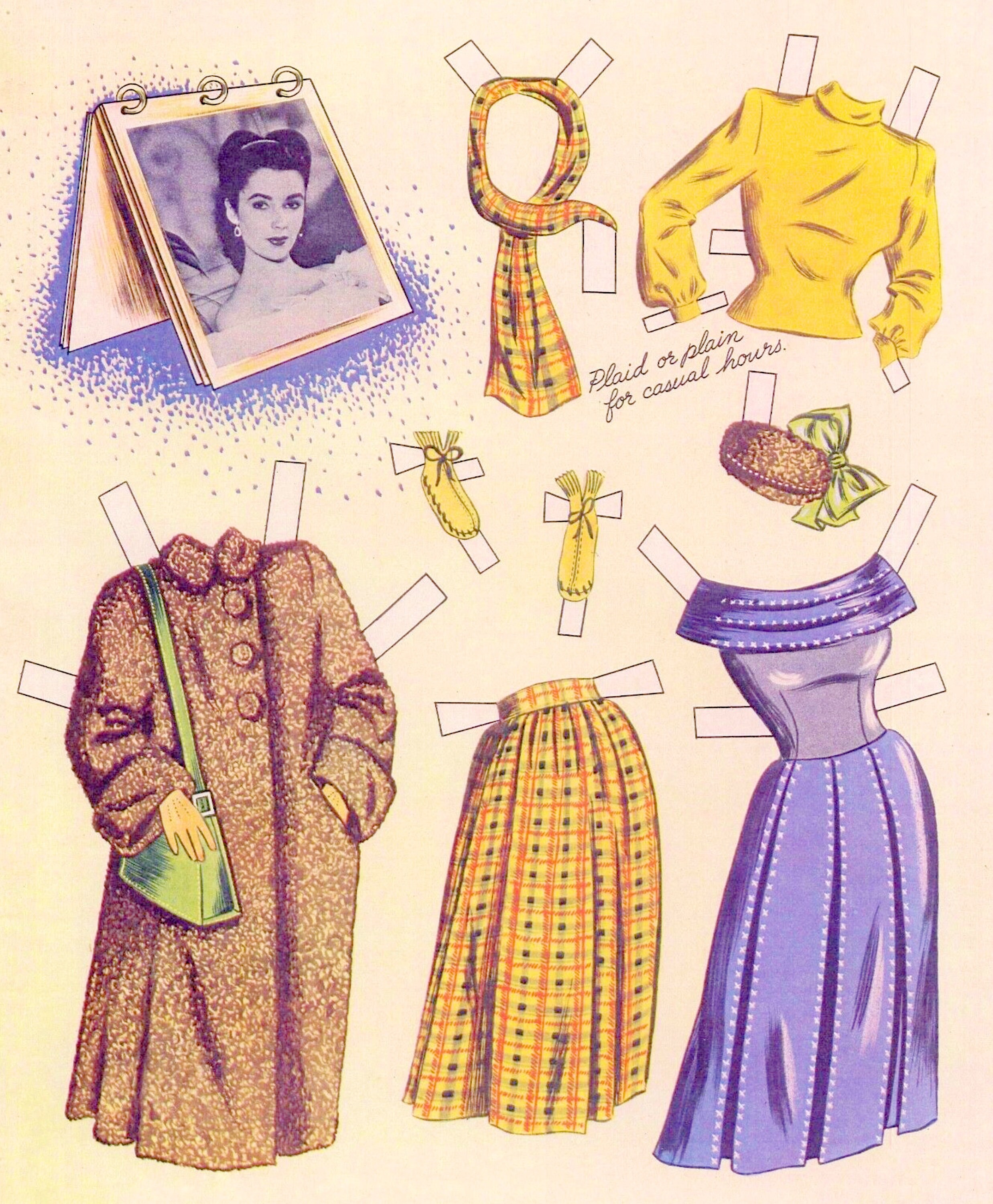 Vintage Paper Doll Printable PDF elizabeth Taylor Paper Doll 40s 1940s ...