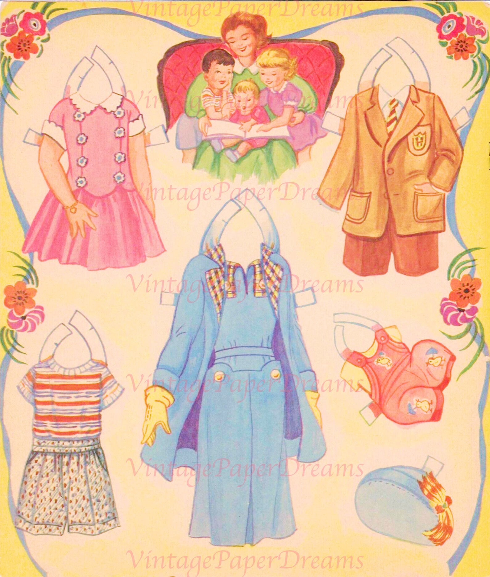 Vintage Paper Doll Printable PDF Babysitter Paper Doll Book JPEG 40s ...