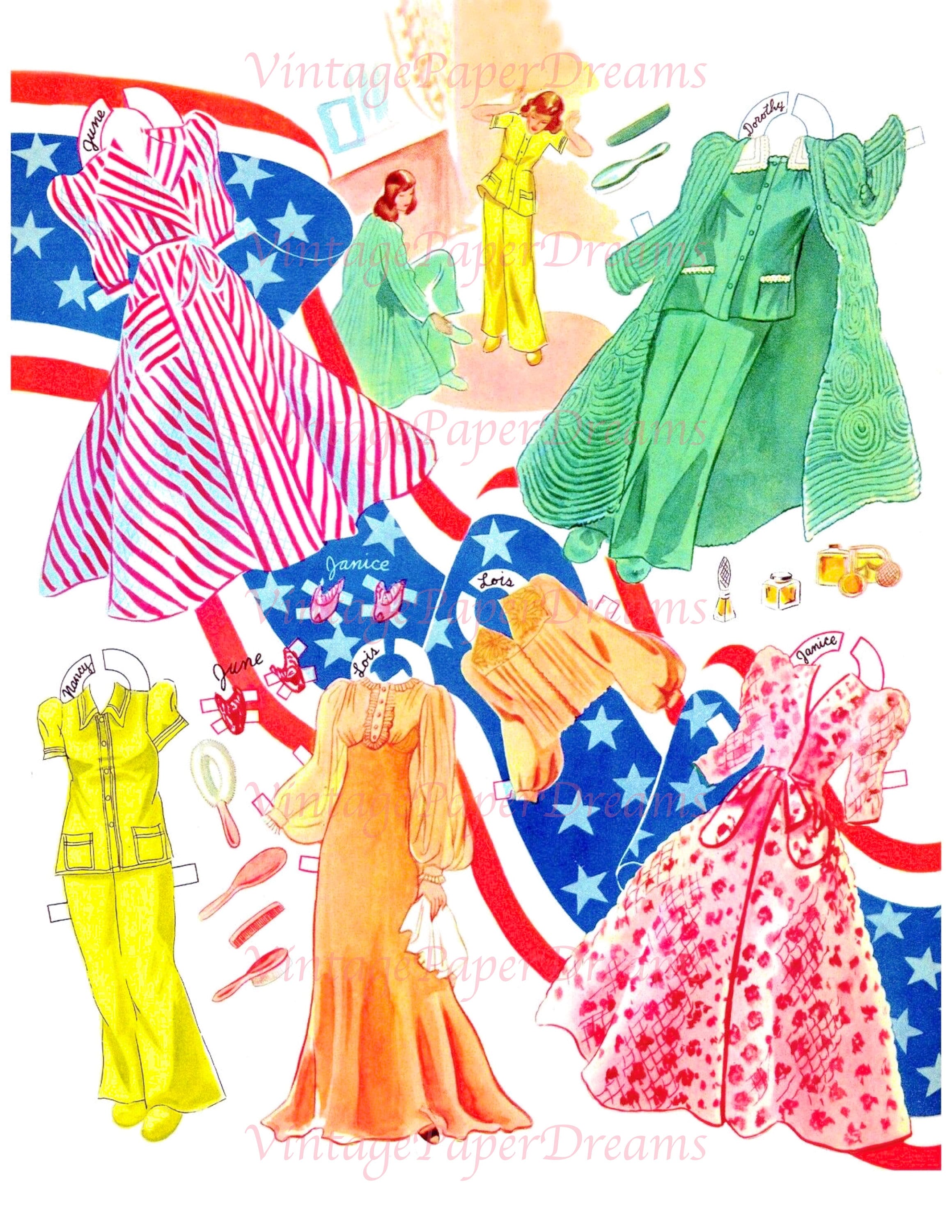 Vintage Paper Doll Printable PDF Army Nurse Doctor Paper Dolls 40s ...