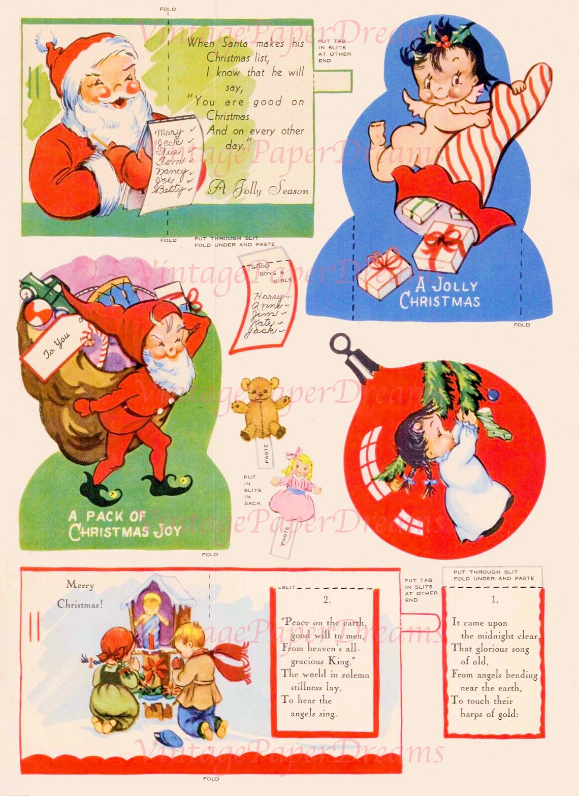 Vintage Christmas Cards Printable PDF Christmas Gift Tags Printable ...