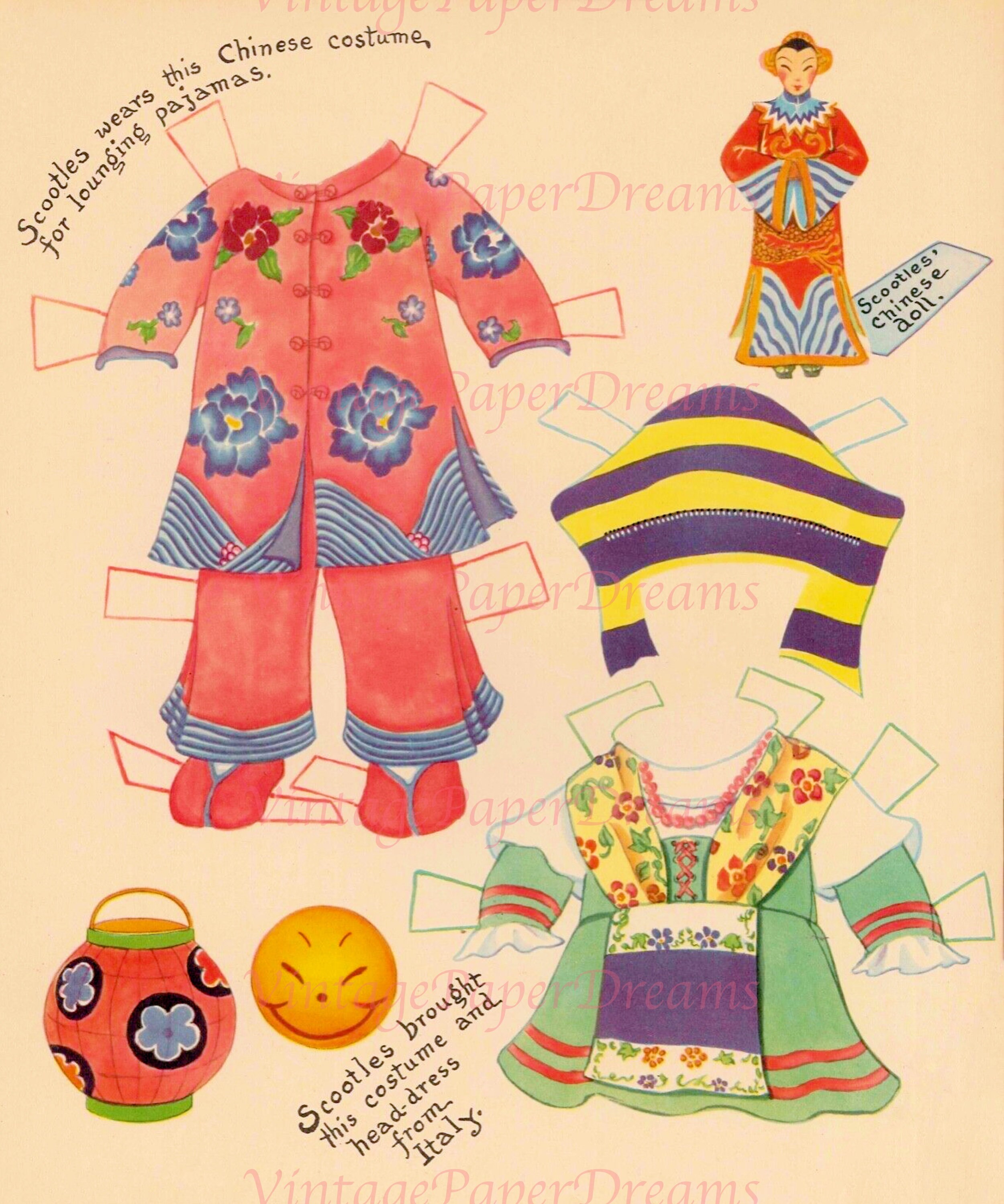Vintage Paper Doll Printable PDF Scootles and Kewpie Paper - Etsy Australia