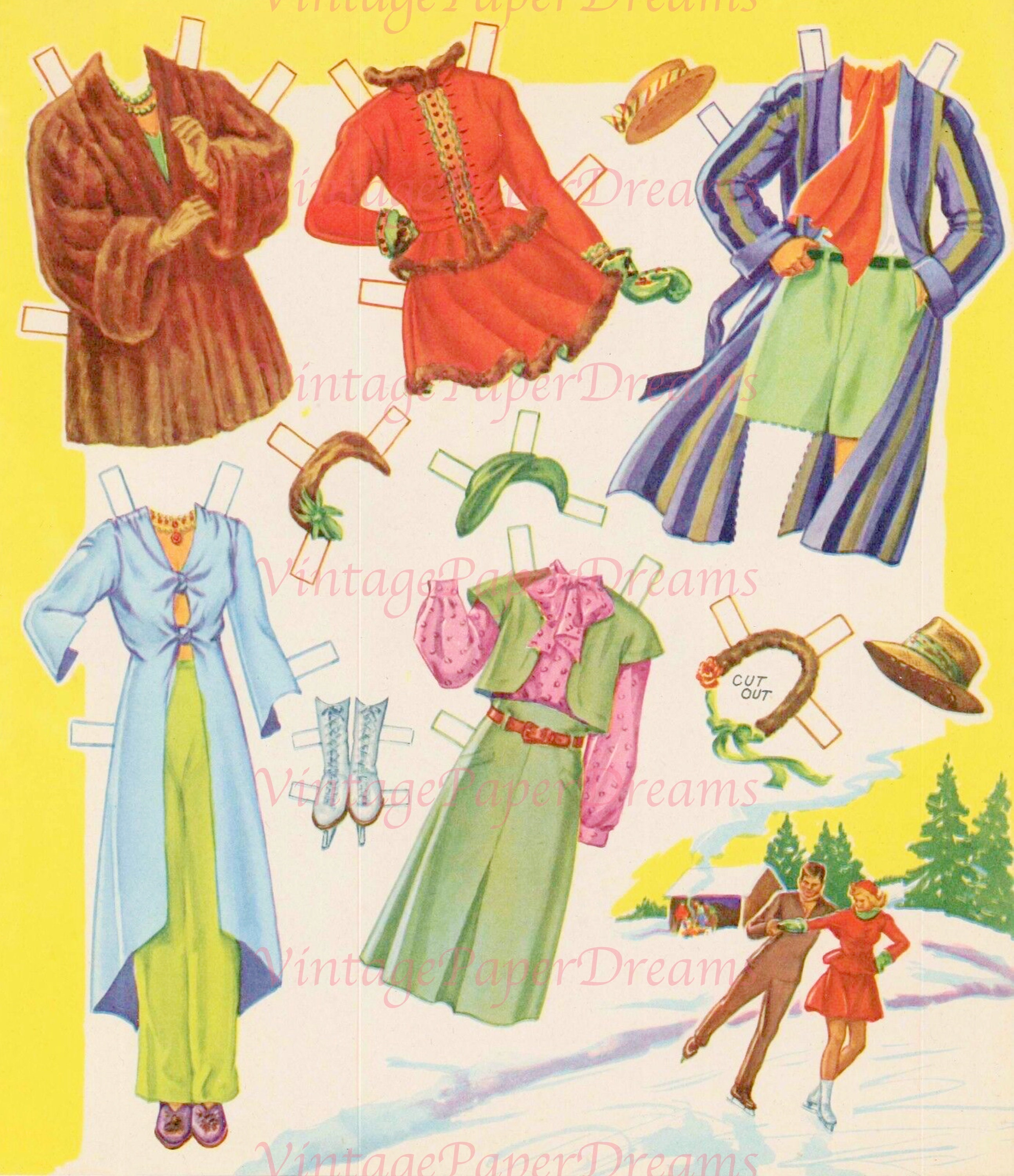 Vintage Paper Doll Printable PDF romance Paper Dolls 40s 1940s Paper ...