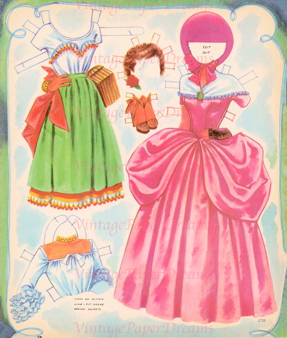 Vintage Paper Doll Printable PDF career Girls Paper Doll JPEG 50s 1950s ...