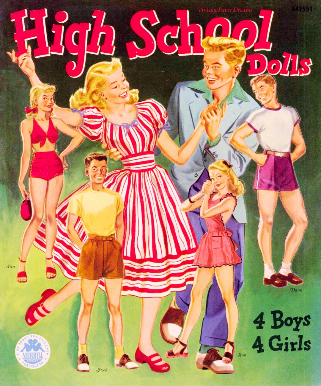 Vintage Paper Doll Printable PDF • high School Paper Dolls • 40s 1940s ...