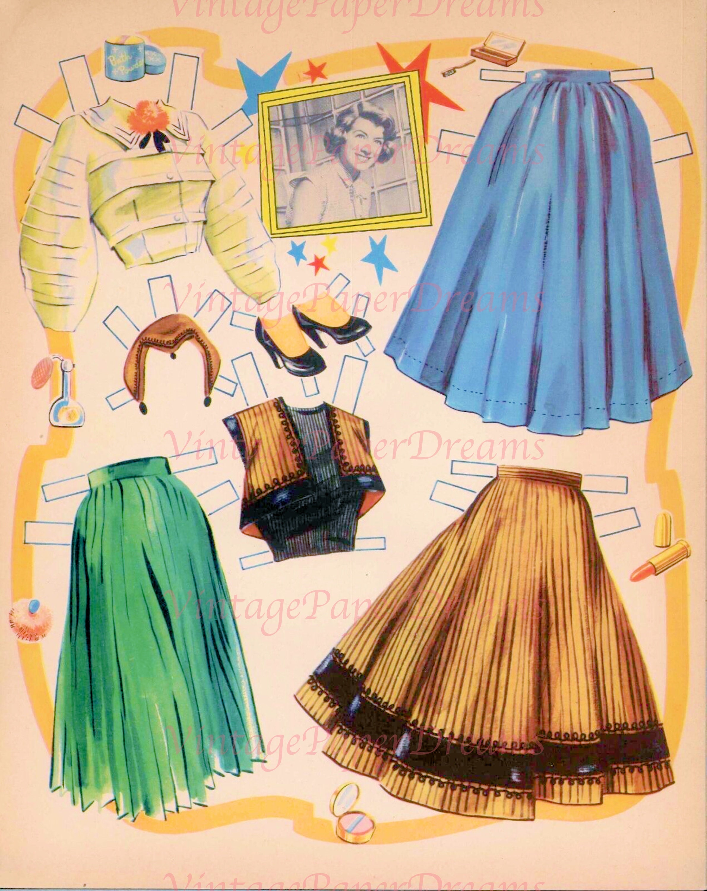Vintage Paper Doll Printable PDF rosemary Clooney Paper Doll 40s 1940s ...