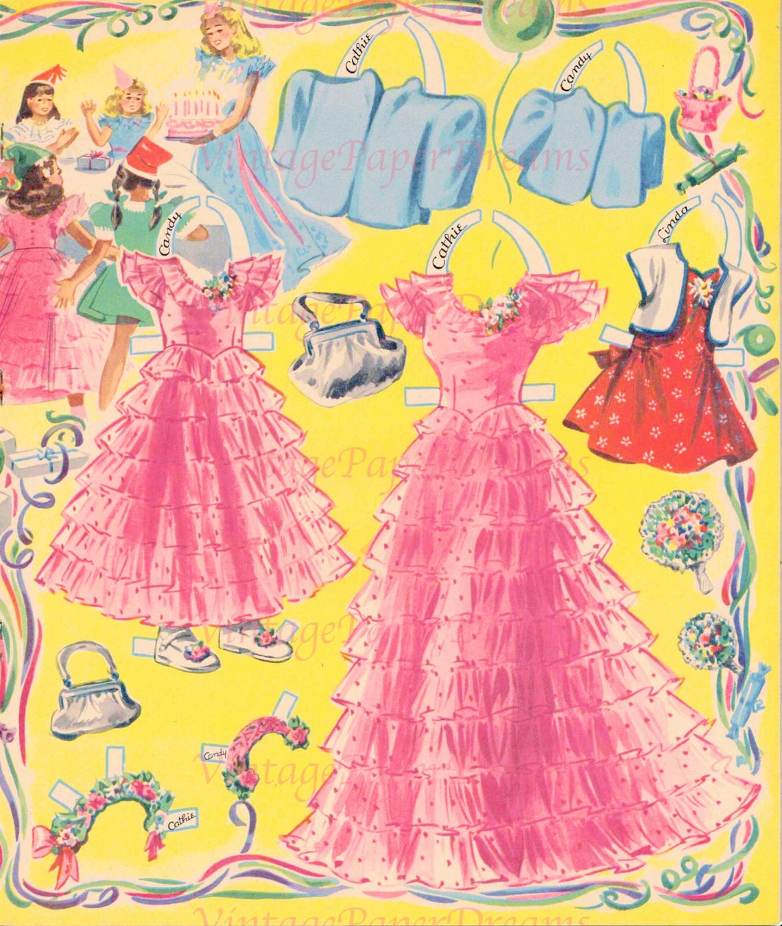 Vintage Paper Doll Printable PDF • Big Sister Little Sister Paper Dolls ...