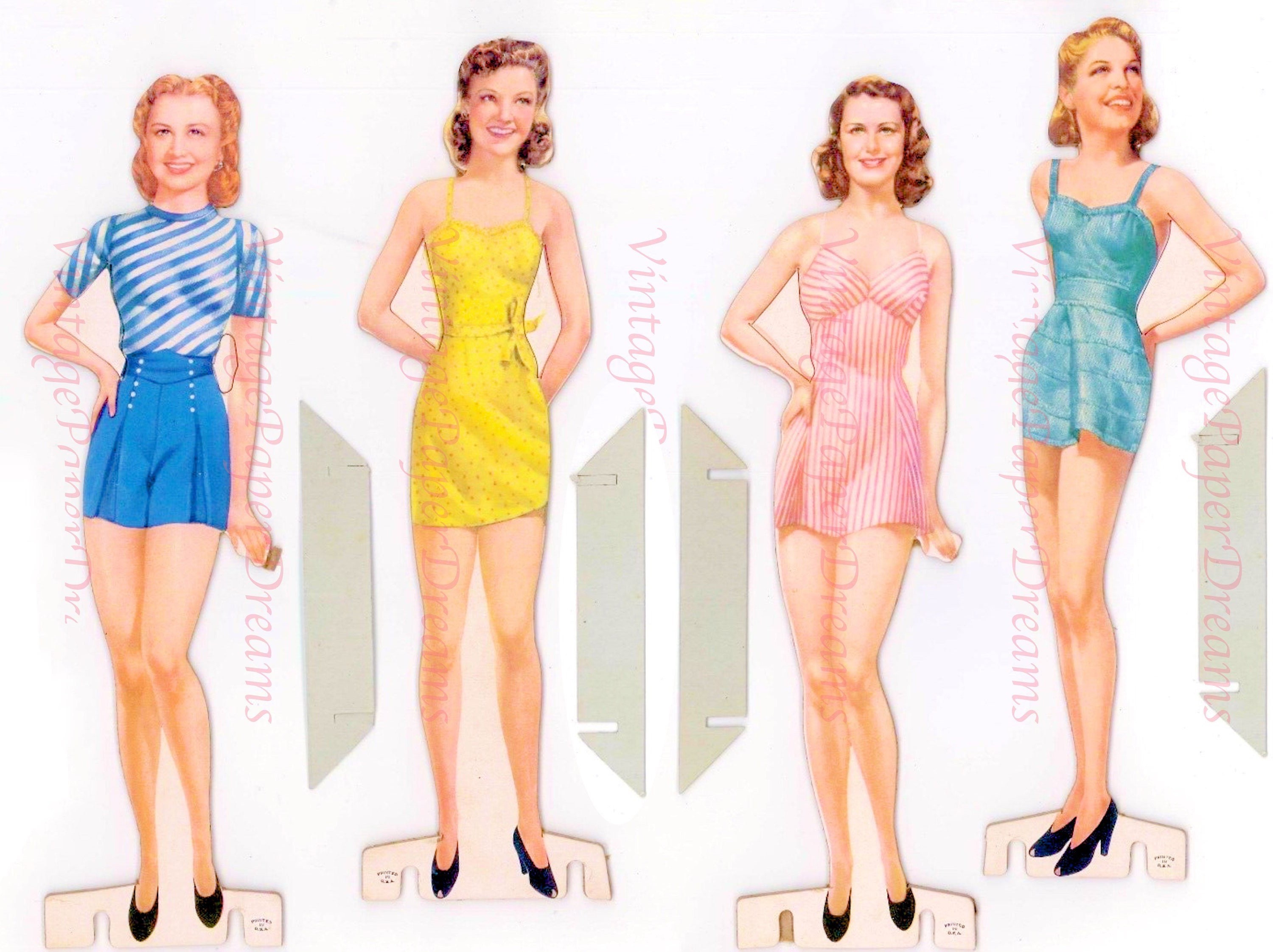 Vintage Paper Doll Printable PDF movie Starlet Paper Dolls 40s 1940s ...