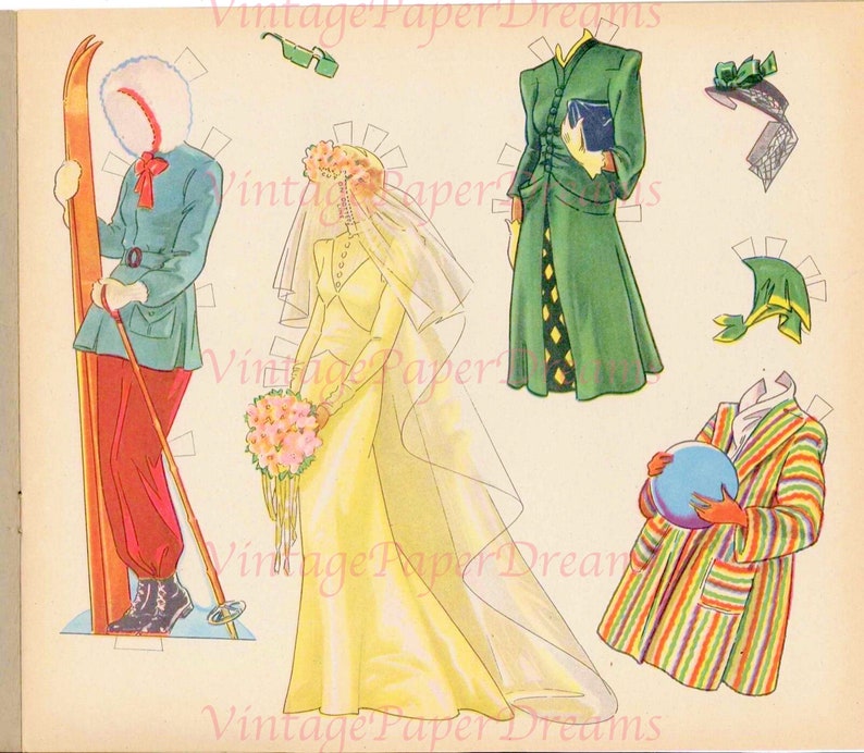 Vintage Paper Doll Printable PDF teenage Model Paper Dolls 40s 1940s ...