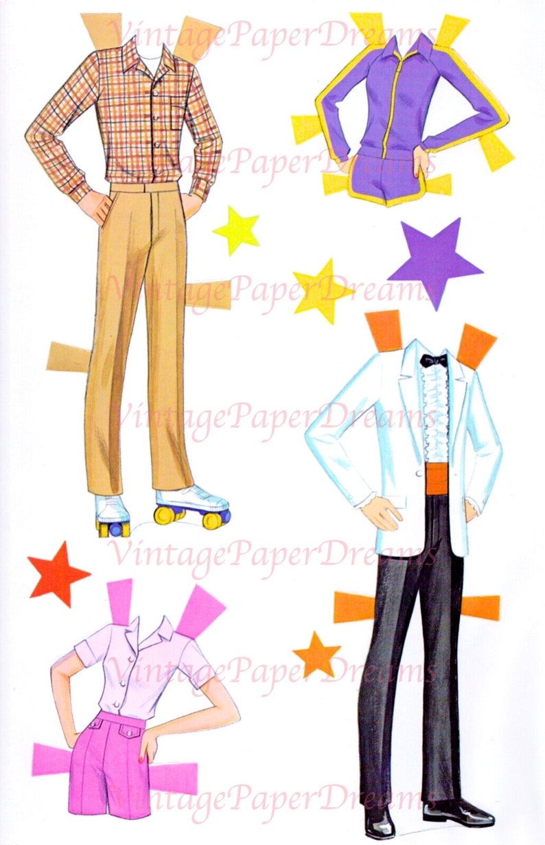 Vintage Paper Doll Printable PDF Starr Shaun Paper Doll 80s 1980s Paper ...