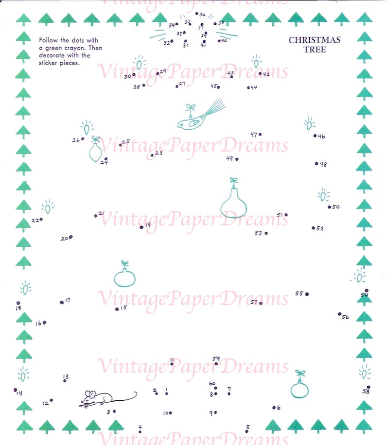 Vintage Christmas Activity Book Printable PDF Santa's - Etsy