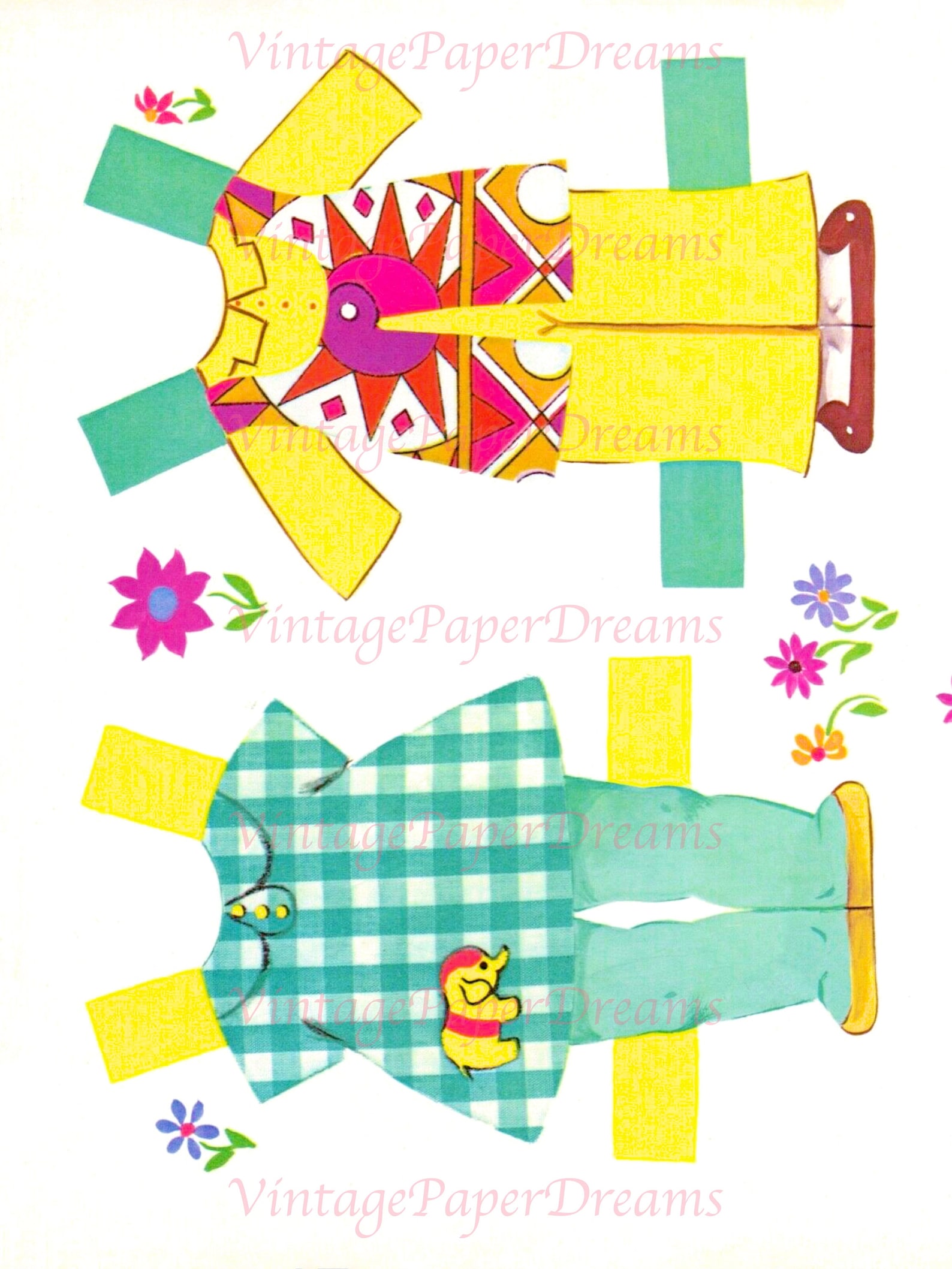 Vintage Paper Doll Printable PDF baby Paper Doll 70s 1970s - Etsy