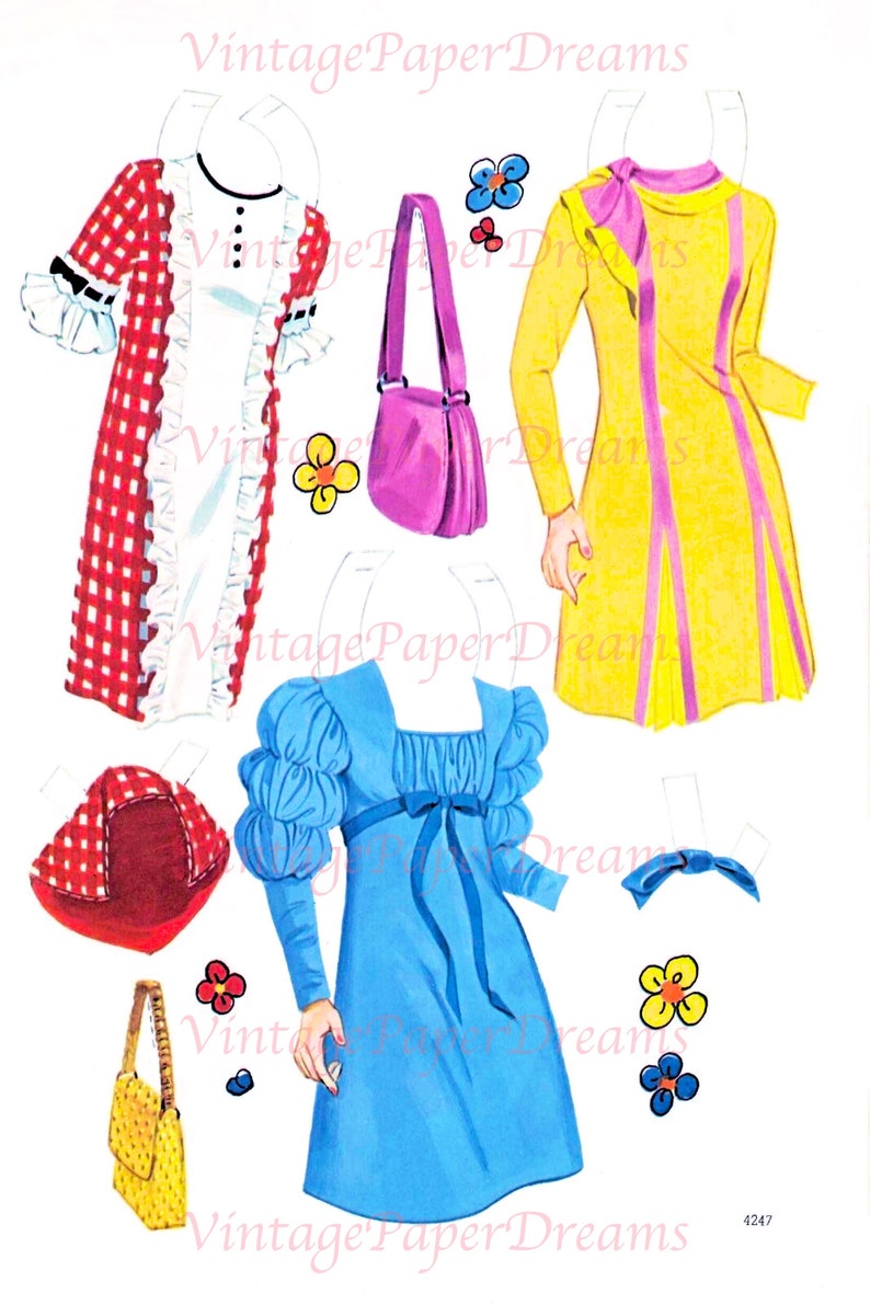 Vintage Paper Doll Printable PDF Music Fashion Paper Doll 60s 1960s ...