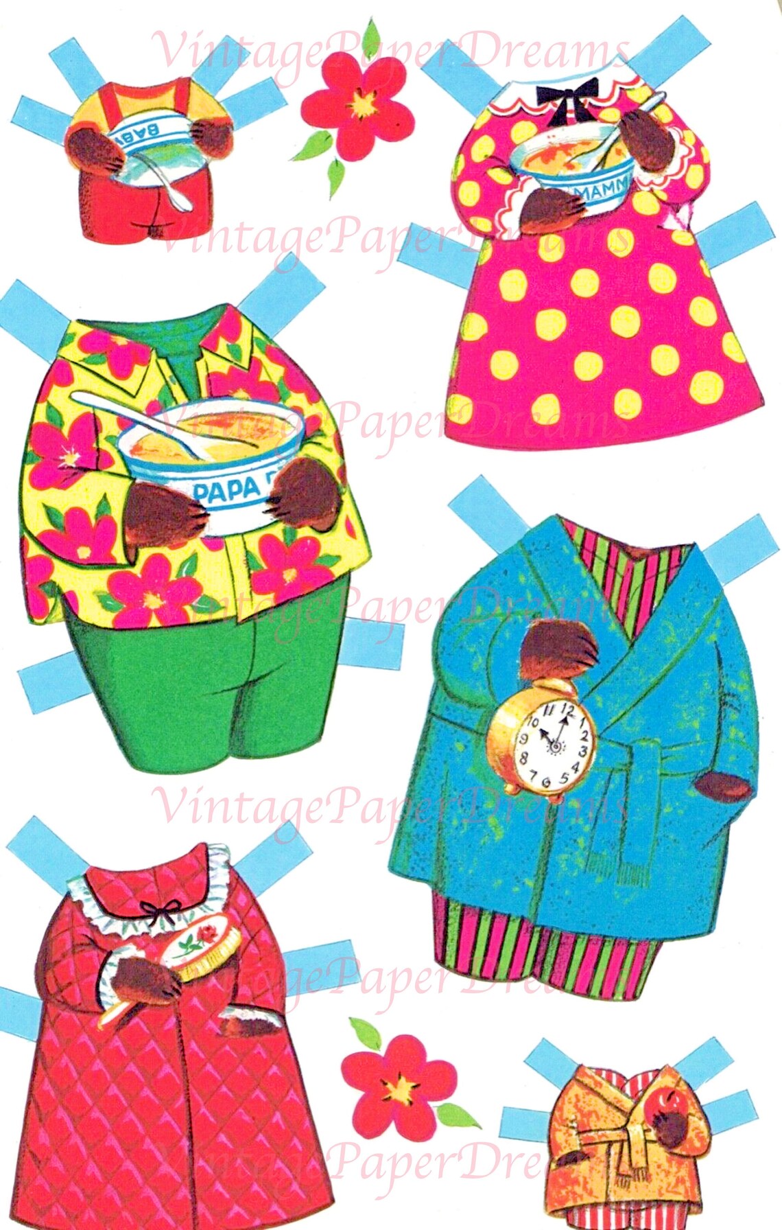 Vintage Paper Doll Printable PDF • Goldilocks + Three Bears Paper Dolls ...