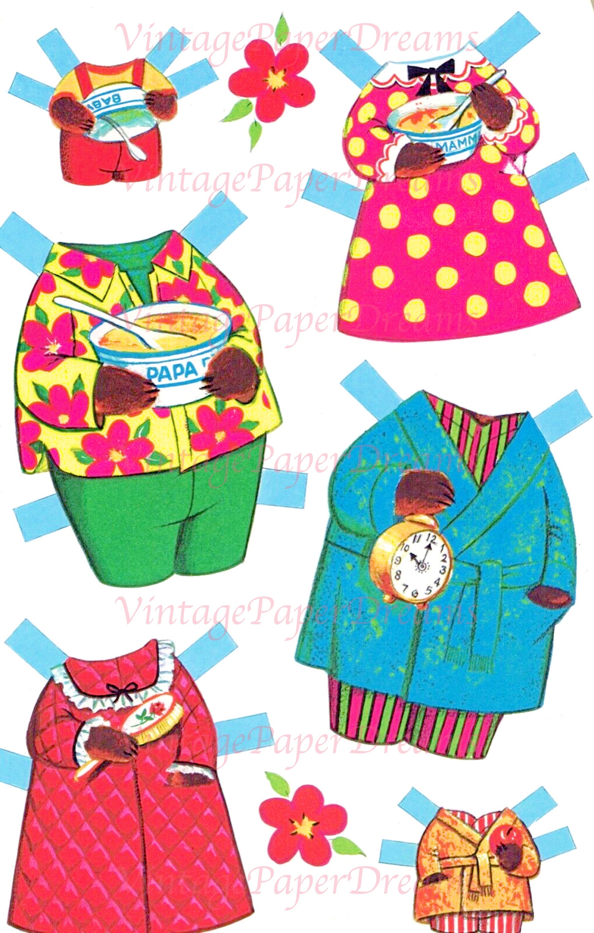 Vintage Paper Doll Printable PDF Goldilocks Three Bears - Etsy