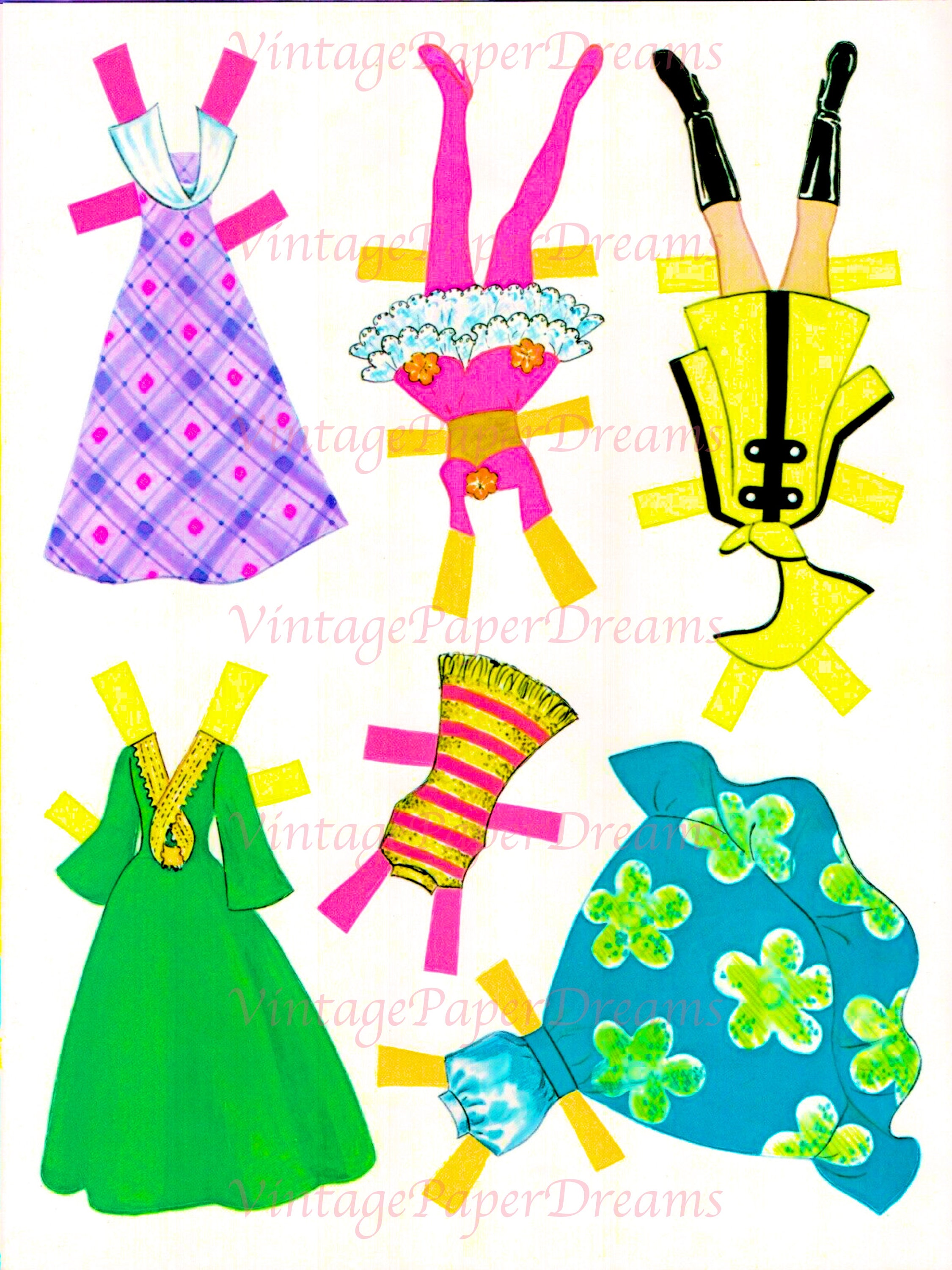 Vintage Paper Doll Printable PDF girl Paper Doll 70s 1970s - Etsy Australia