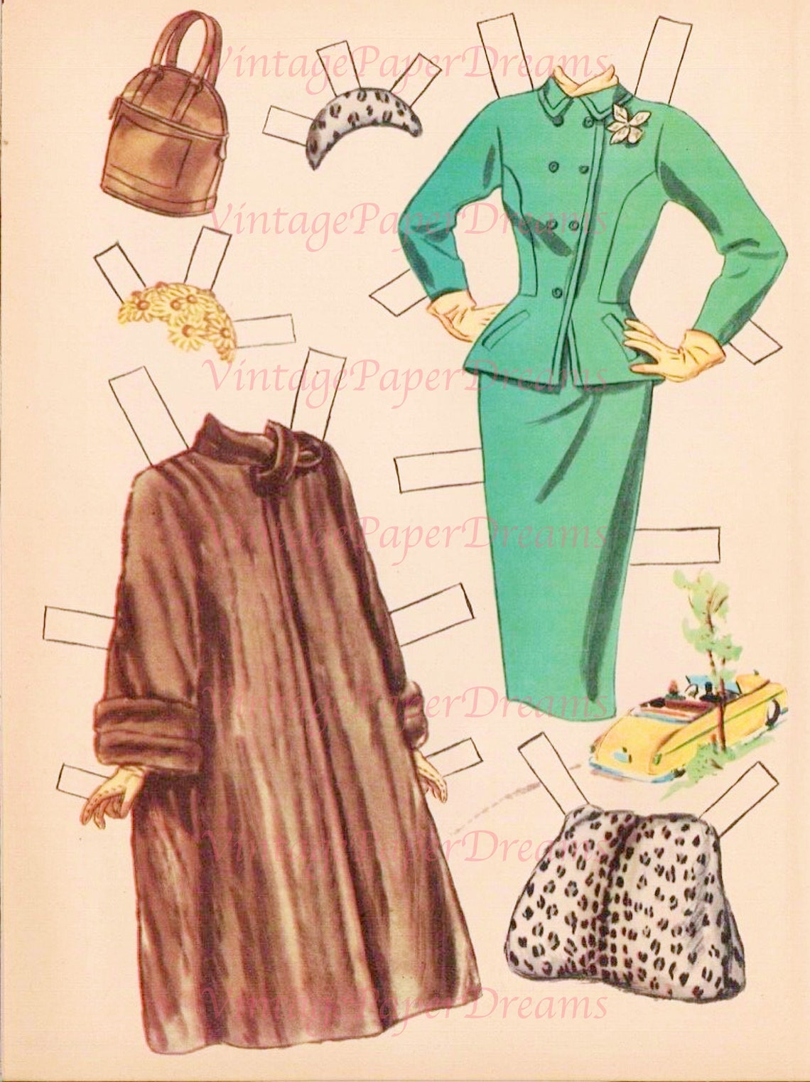 Vintage Paper Doll Printable PDF doris Day Paper Doll 1954 - Etsy