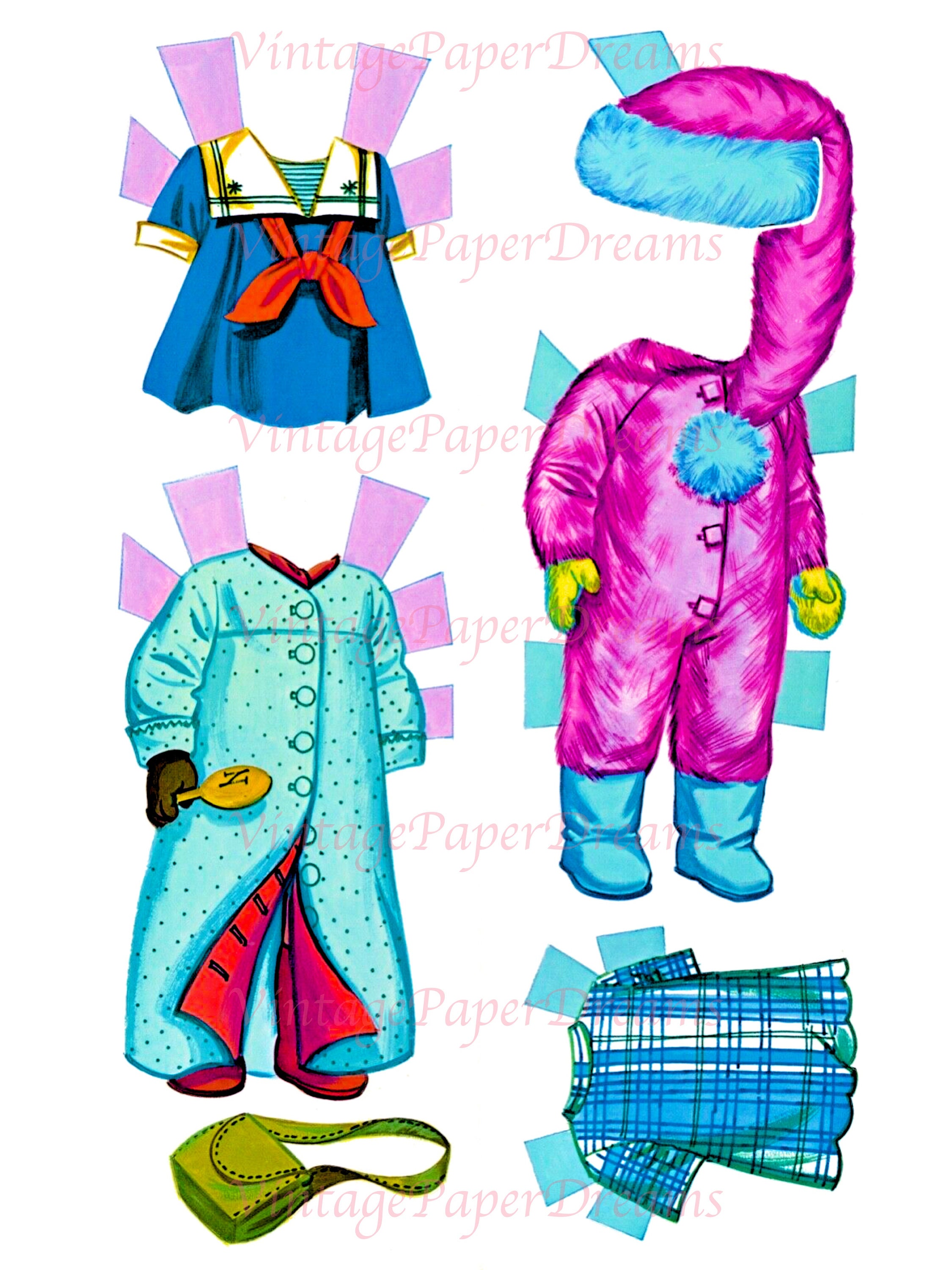 Vintage Paper Doll Printable PDF baby Paper Doll 70s 1970s Paper Doll ...