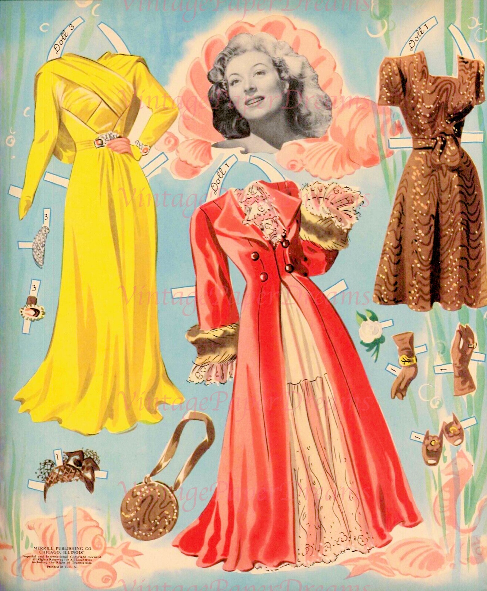 Vintage Paper Doll Printable PDF greer Garson Paper Doll 40s 1940s ...