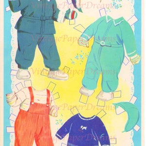 Vintage Paper Doll Printable PDF • baby Sister + Brother Paper Doll ...