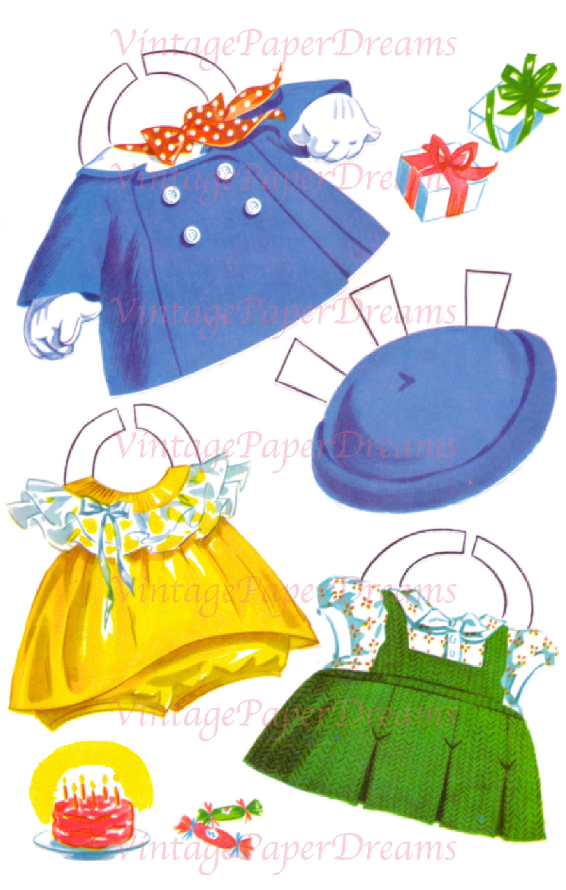 Vintage Paper Doll Printable PDF dress Me Paper Dolls 70s - Etsy