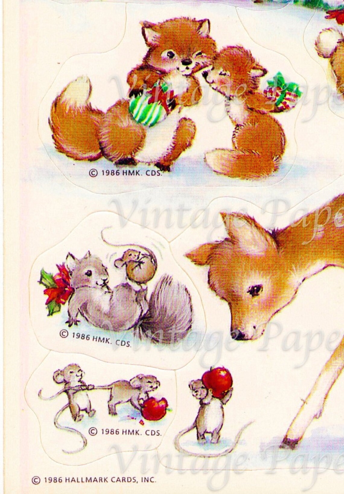 Vintage Printable Christmas Sticker Sheet PDF Winter Forest - Etsy